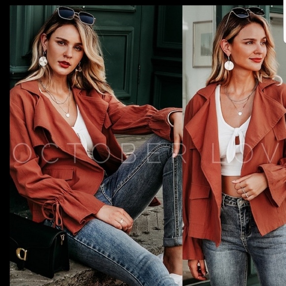 October Love | Jackets & Coats | Rust Colored Jacket | Poshmark